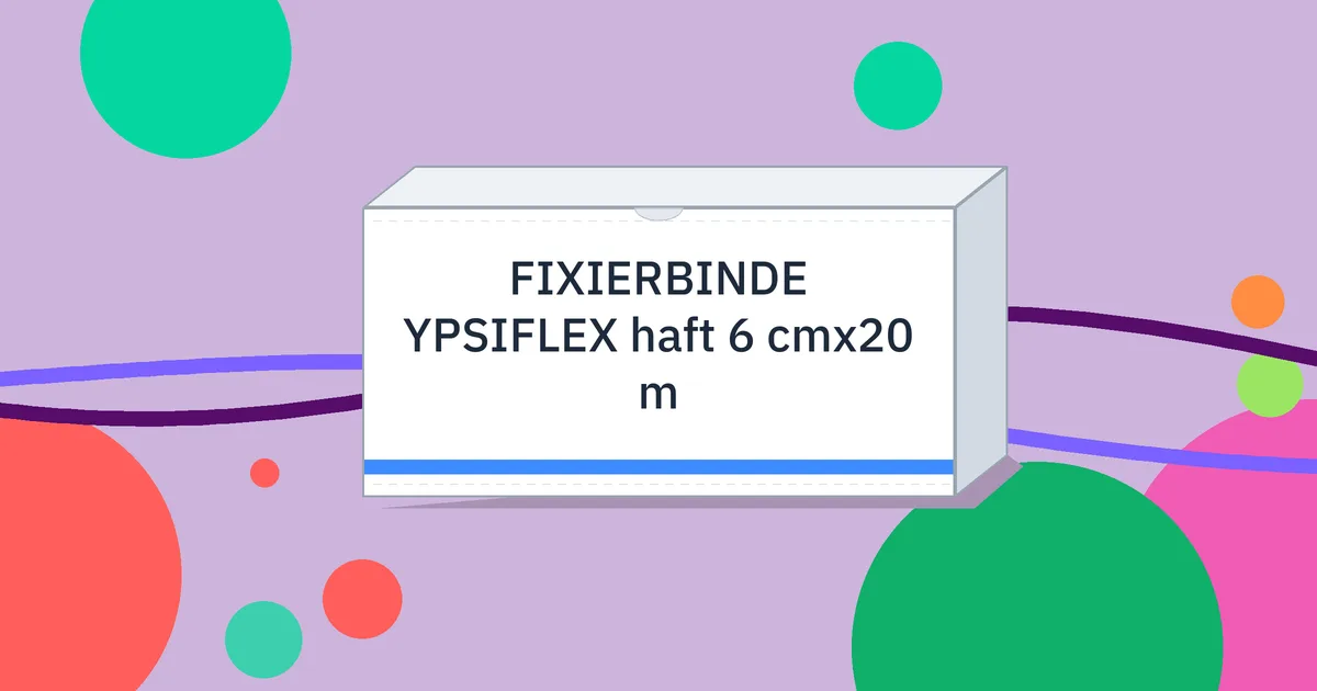 Symbolbild: Packung mit der Aufschrift FIXIERBINDE YPSIFLEX haft 6 cmx20 m (PZN 00832077) – Verfügbarkeit und Bezug in Apotheken in Frankfurt am Main