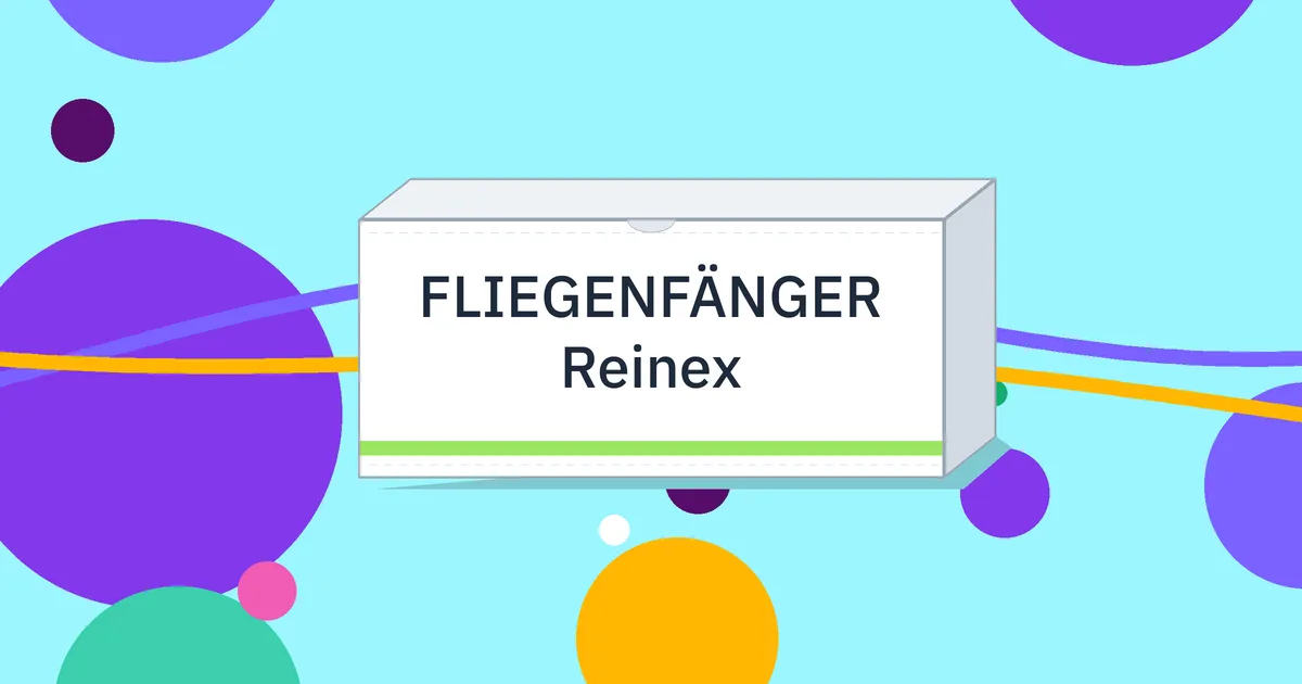 Symbolbild: Packung mit der Aufschrift FLIEGENFÄNGER Reinex (PZN 06912647) – Verfügbarkeit und Bezug in Apotheken in Frankfurt am Main