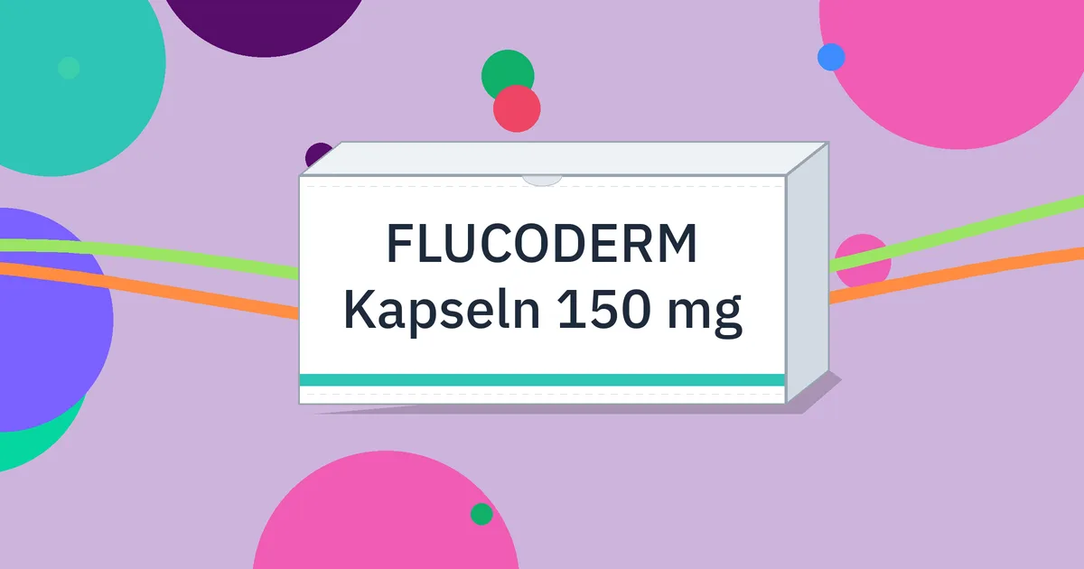 Symbolbild: Packung mit der Aufschrift FLUCODERM Kapseln 150 mg (PZN 06468170) – Verfügbarkeit und Bezug in Apotheken in Frankfurt am Main