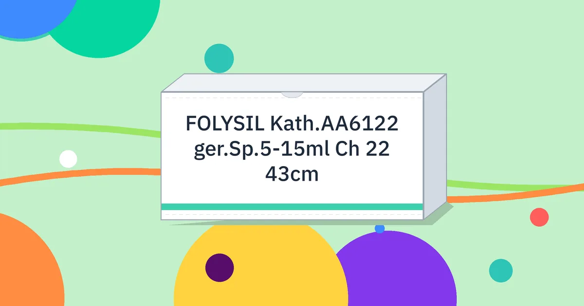 Symbolbild: Packung mit der Aufschrift FOLYSIL Kath.AA6122 ger.Sp.5-15ml Ch 22 43cm (PZN 00152023) – Verfügbarkeit und Bezug in Apotheken in Frankfurt am Main