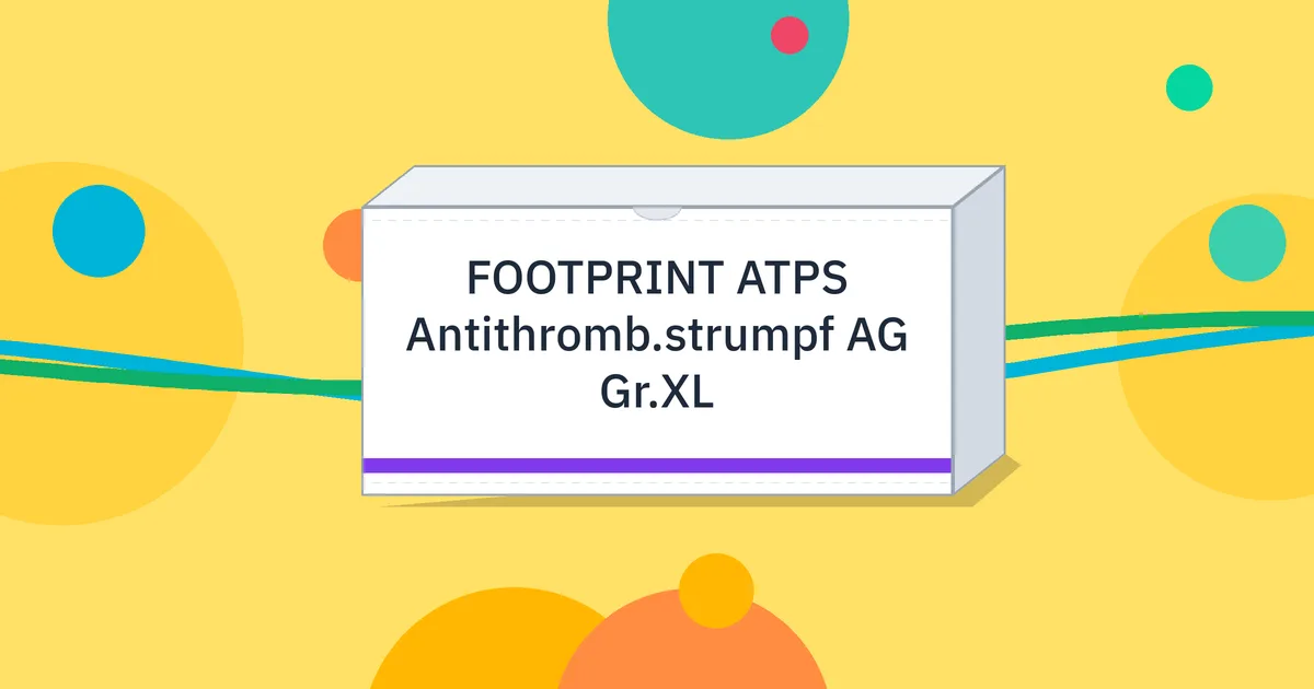 Symbolbild: Packung mit der Aufschrift FOOTPRINT ATPS Antithromb.strumpf AG Gr.XL (PZN 11608532) – Verfügbarkeit und Bezug in Apotheken in Frankfurt am Main