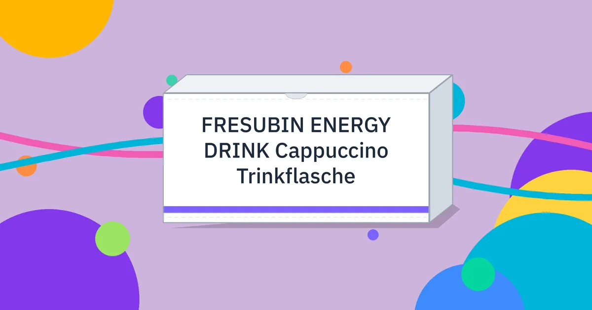 Symbolbild: Packung mit der Aufschrift FRESUBIN ENERGY DRINK Cappuccino Trinkflasche (PZN 02174715) – Verfügbarkeit und Bezug in Apotheken in Frankfurt am Main