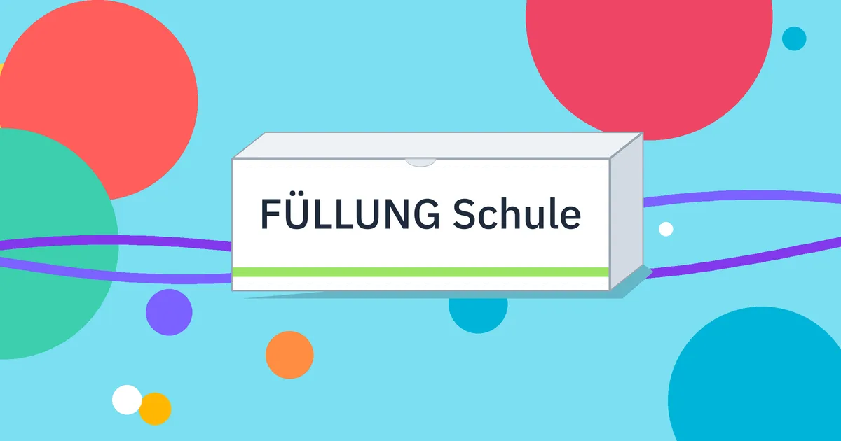 Symbolbild: Packung mit der Aufschrift FÜLLUNG Schule (PZN 00198462) – Verfügbarkeit und Bezug in Apotheken in Frankfurt am Main