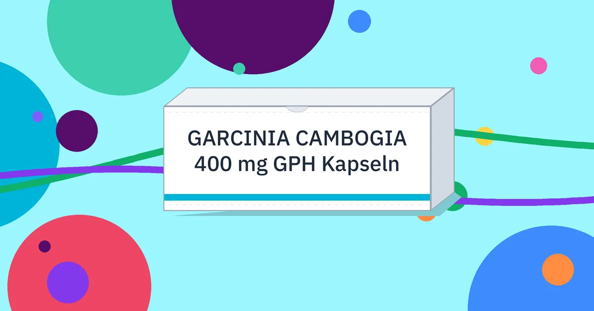 Symbolbild: Packung mit der Aufschrift GARCINIA CAMBOGIA 400 mg GPH Kapseln (PZN 09783334) – Verfügbarkeit und Bezug in Apotheken in Frankfurt am Main