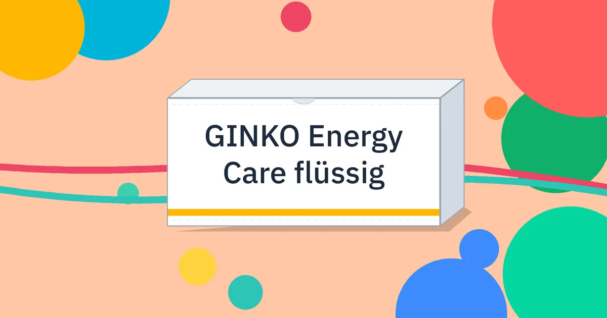 Symbolbild: Packung mit der Aufschrift GINKO Energy Care flüssig (PZN 12413635) – Verfügbarkeit und Bezug in Apotheken in Frankfurt am Main