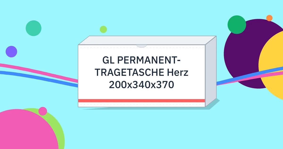 Symbolbild: Packung mit der Aufschrift GL PERMANENT-TRAGETASCHE Herz 200x340x370 (PZN 17992402) – Verfügbarkeit und Bezug in Apotheken in Frankfurt am Main