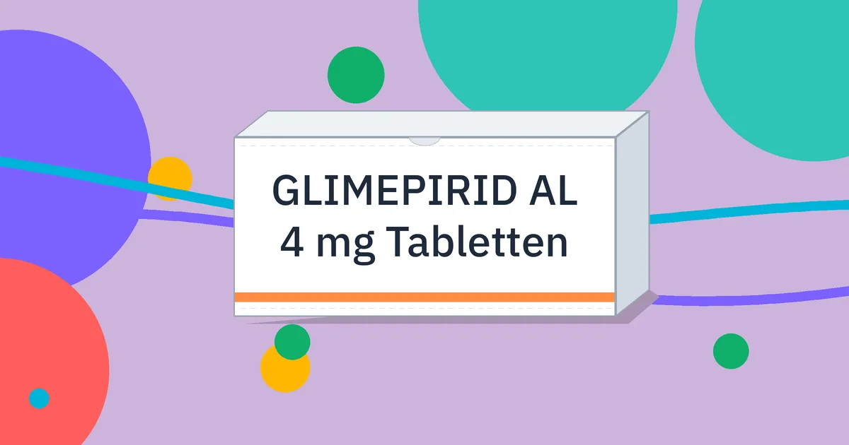Symbolbild: Packung mit der Aufschrift GLIMEPIRID AL 4 mg Tabletten (PZN 00071715) – Verfügbarkeit und Bezug in Apotheken in Frankfurt am Main