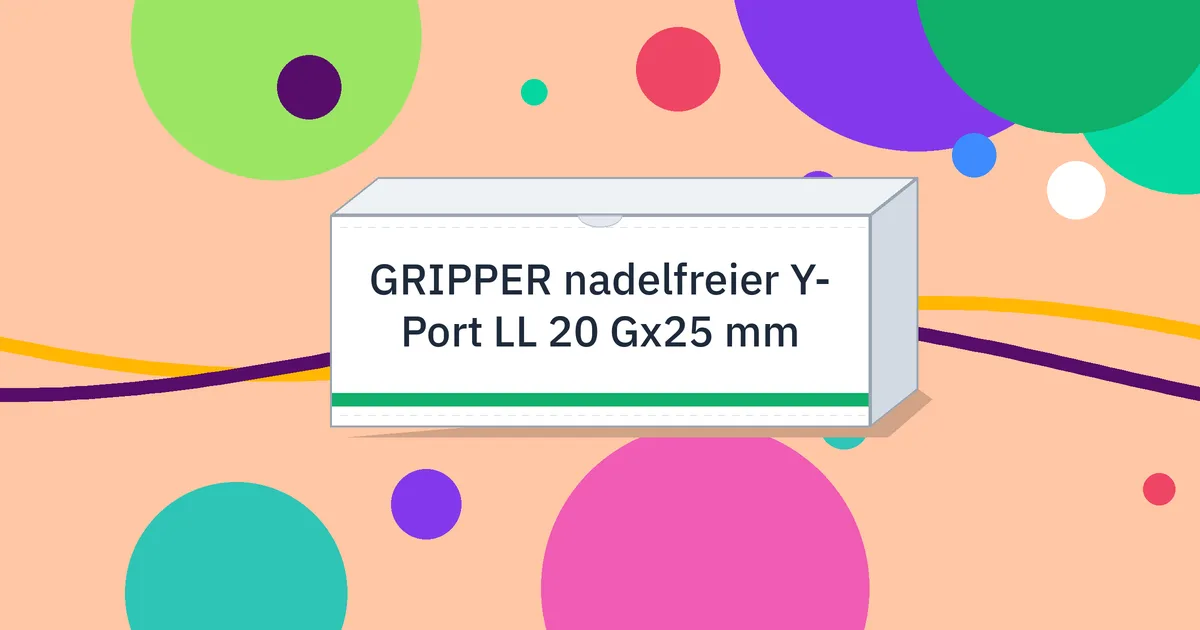 Symbolbild: Packung mit der Aufschrift GRIPPER nadelfreier Y-Port LL 20 Gx25 mm (PZN 09675923) – Verfügbarkeit und Bezug in Apotheken in Frankfurt am Main