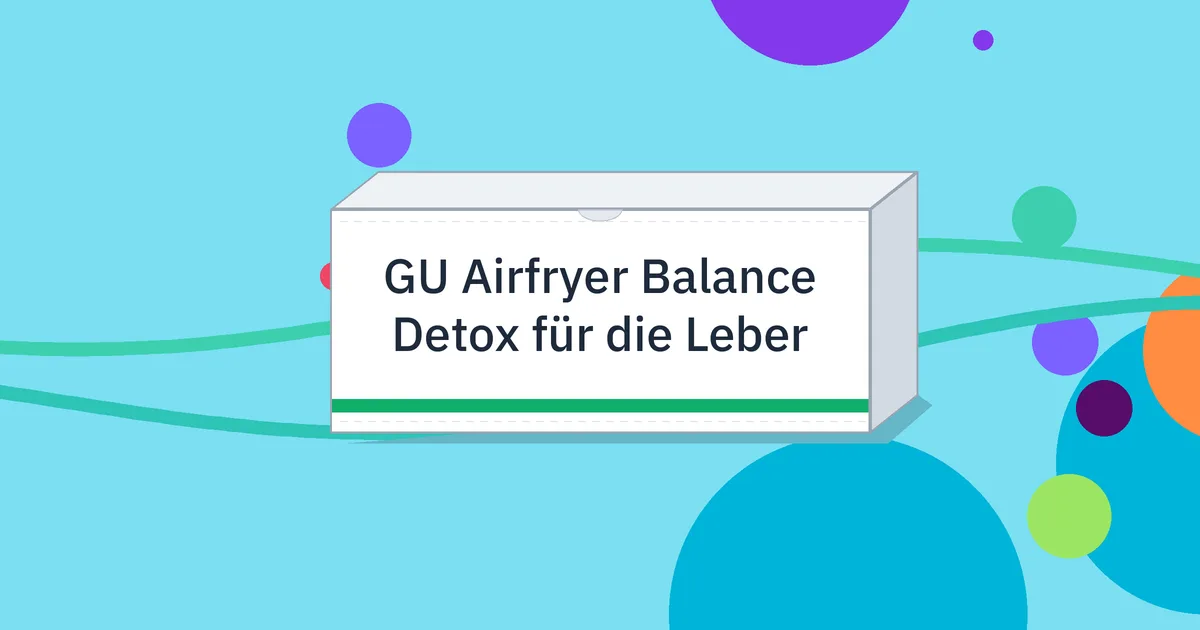 Symbolbild: Packung mit der Aufschrift GU Airfryer Balance Detox für die Leber (PZN 20400546) – Verfügbarkeit und Bezug in Apotheken in Frankfurt am Main