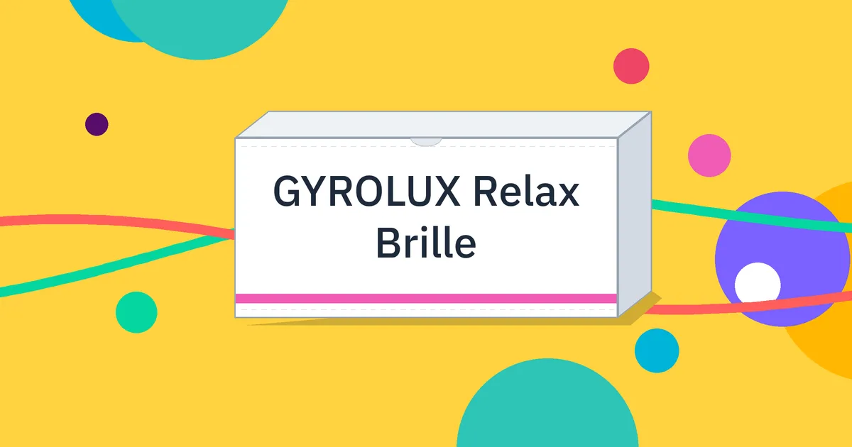 Symbolbild: Packung mit der Aufschrift GYROLUX Relax Brille (PZN 04609933) – Verfügbarkeit und Bezug in Apotheken in Frankfurt am Main