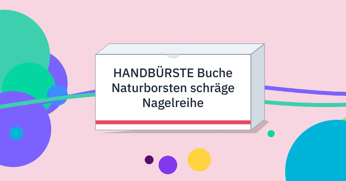Symbolbild: Packung mit der Aufschrift HANDBÜRSTE Buche Naturborsten schräge Nagelreihe (PZN 17289720) – Verfügbarkeit und Bezug in Apotheken in Frankfurt am Main