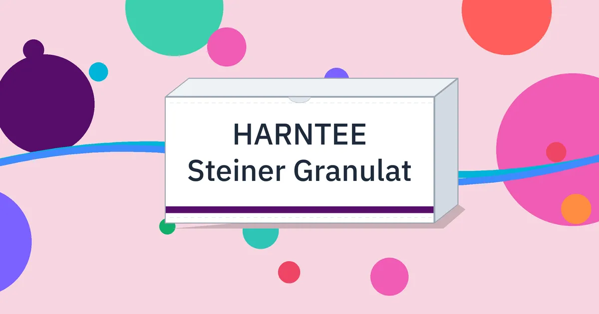 Symbolbild: Packung mit der Aufschrift HARNTEE Steiner Granulat (PZN 04913559) – Verfügbarkeit und Bezug in Apotheken in Frankfurt am Main