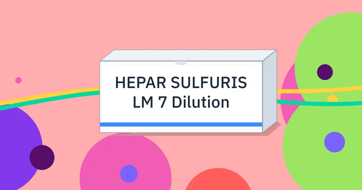 Symbolbild: Packung mit der Aufschrift HEPAR SULFURIS LM 7 Dilution (PZN 12887379) – Verfügbarkeit und Bezug in Apotheken in Frankfurt am Main