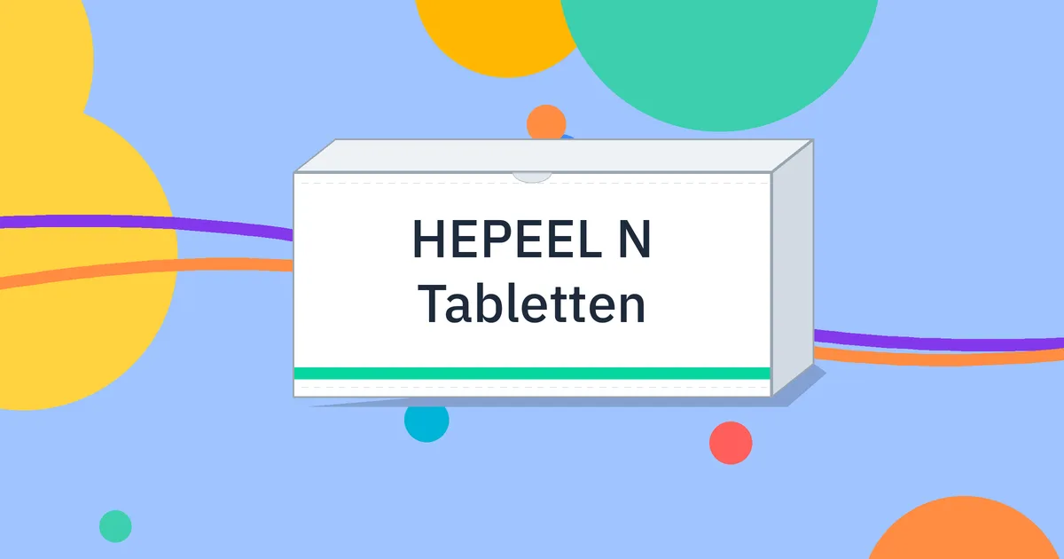Symbolbild: Packung mit der Aufschrift HEPEEL N Tabletten (PZN 03649847) – Verfügbarkeit und Bezug in Apotheken in Frankfurt am Main