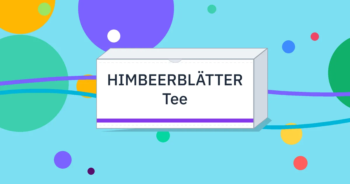 Symbolbild: Packung mit der Aufschrift HIMBEERBLÄTTER Tee (PZN 20278499) – Verfügbarkeit und Bezug in Apotheken in Frankfurt am Main
