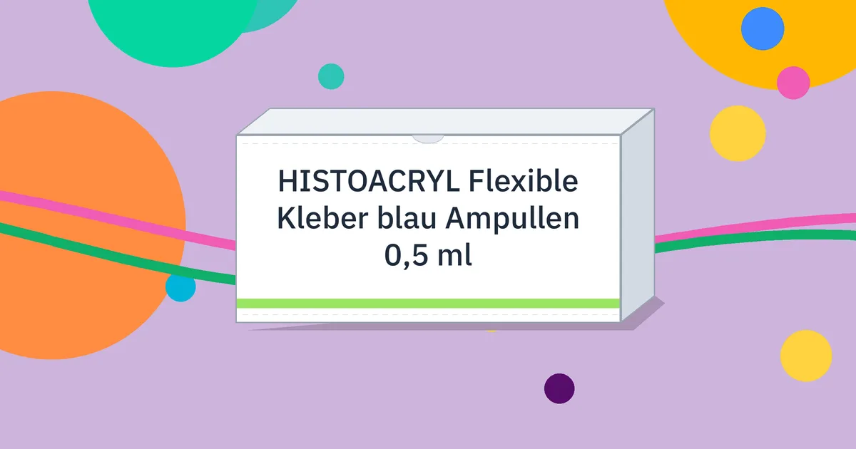 Symbolbild: Packung mit der Aufschrift HISTOACRYL Flexible Kleber blau Ampullen 0,5 ml (PZN 19826263) – Verfügbarkeit und Bezug in Apotheken in Frankfurt am Main