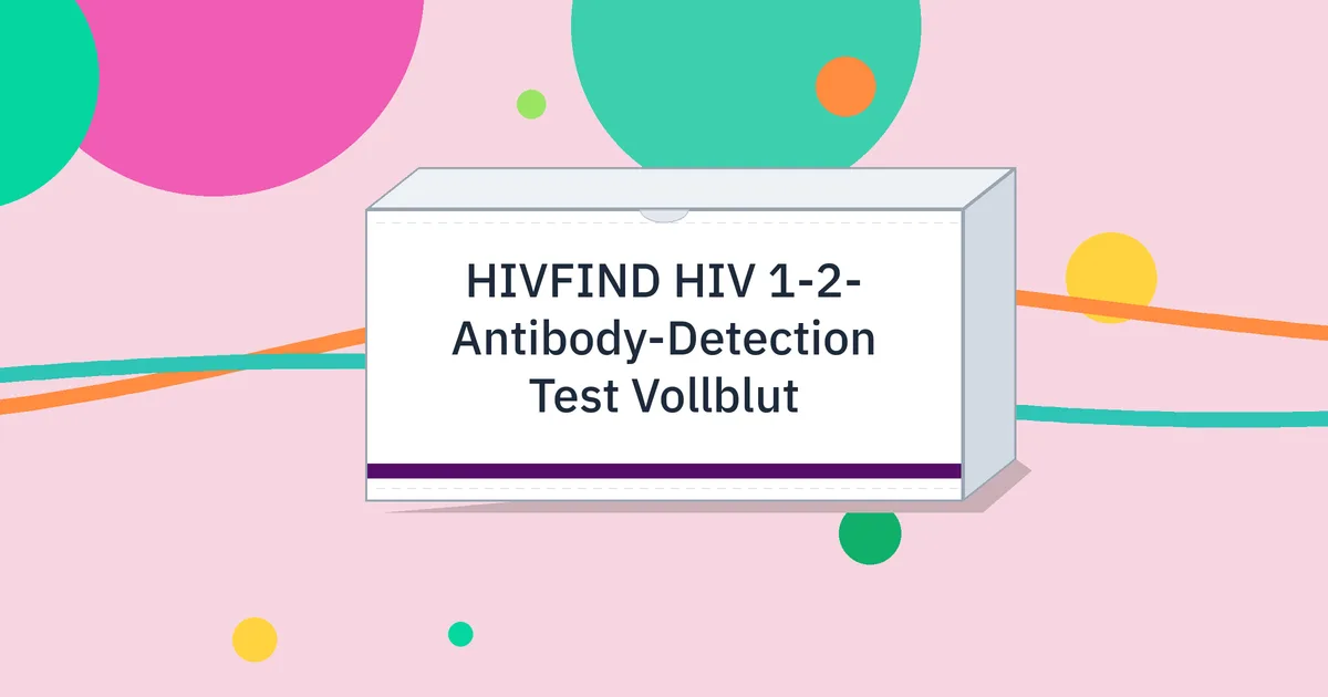 Symbolbild: Packung mit der Aufschrift HIVFIND HIV 1-2-Antibody-Detection Test Vollblut (PZN 19681451) – Verfügbarkeit und Bezug in Apotheken in Frankfurt am Main