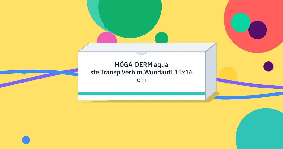 Symbolbild: Packung mit der Aufschrift HÖGA-DERM aqua ste.Transp.Verb.m.Wundaufl.11x16 cm (PZN 18223522) – Verfügbarkeit und Bezug in Apotheken in Frankfurt am Main