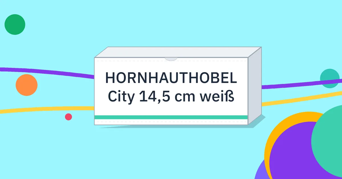 Symbolbild: Packung mit der Aufschrift HORNHAUTHOBEL City 14,5 cm weiß (PZN 18754604) – Verfügbarkeit und Bezug in Apotheken in Frankfurt am Main