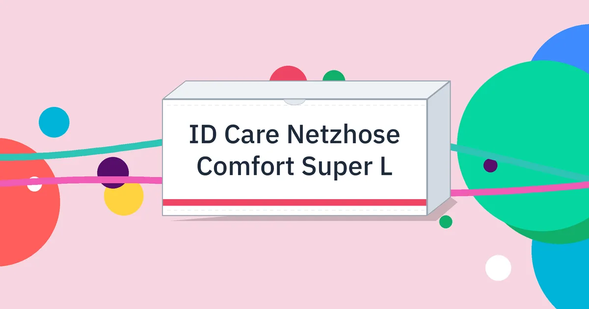 Symbolbild: Packung mit der Aufschrift ID Care Netzhose Comfort Super L (PZN 19171193) – Verfügbarkeit und Bezug in Apotheken in Frankfurt am Main
