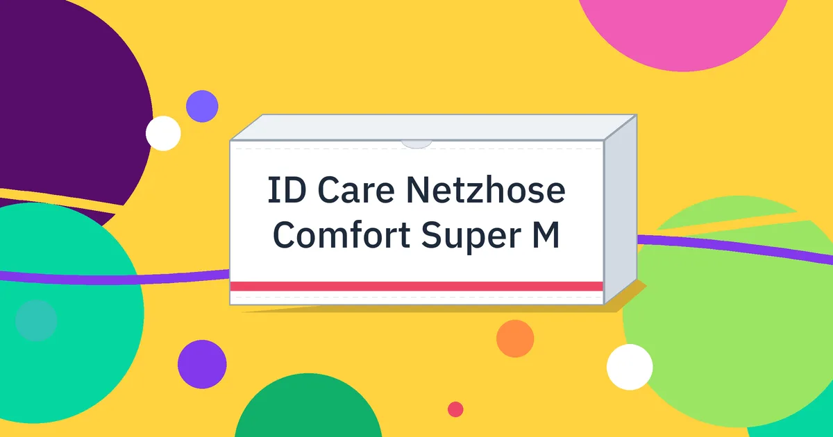 Symbolbild: Packung mit der Aufschrift ID Care Netzhose Comfort Super M (PZN 16162348) – Verfügbarkeit und Bezug in Apotheken in Frankfurt am Main