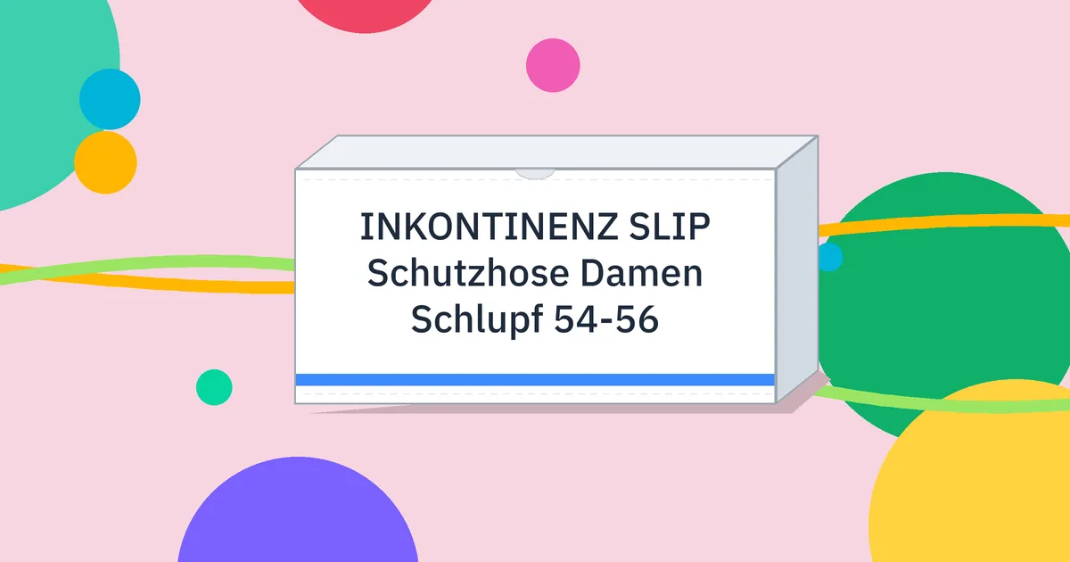 Symbolbild: Packung mit der Aufschrift INKONTINENZ SLIP Schutzhose Damen Schlupf 54-56 (PZN 10915686) – Verfügbarkeit und Bezug in Apotheken in Frankfurt am Main