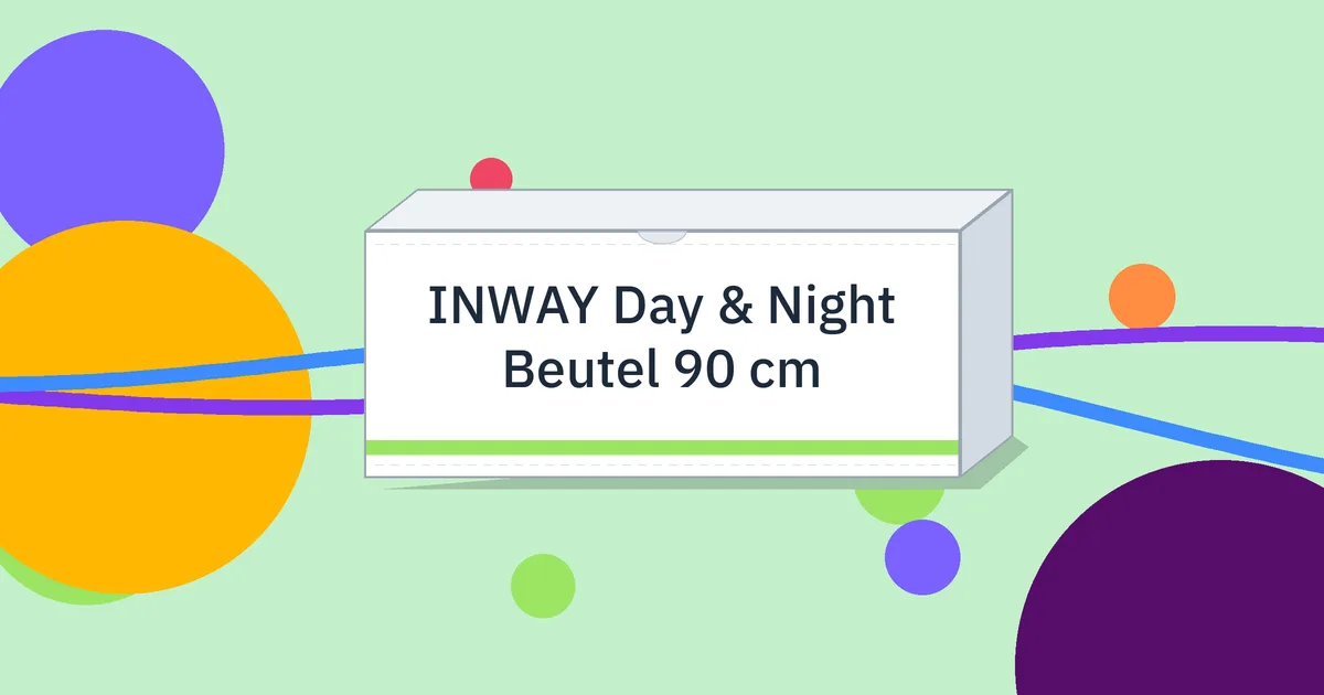 Symbolbild: Packung mit der Aufschrift INWAY Day & Night Beutel 90 cm (PZN 14305571) – Verfügbarkeit und Bezug in Apotheken in Frankfurt am Main