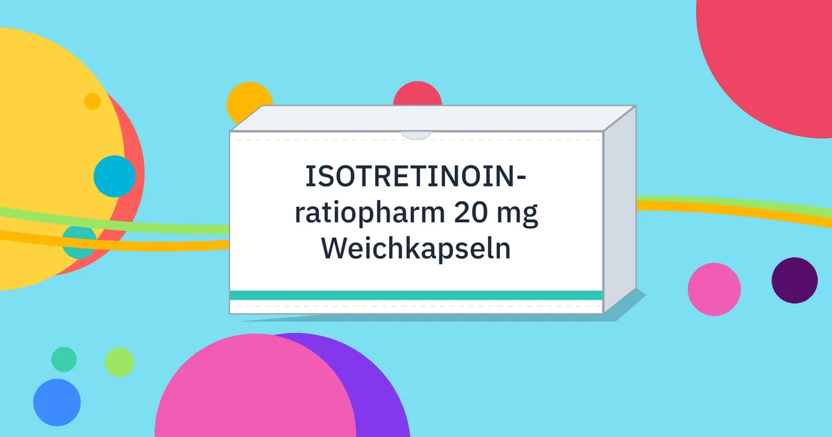 Symbolbild: Packung mit der Aufschrift ISOTRETINOIN-ratiopharm 20 mg Weichkapseln (PZN 04478661) – Verfügbarkeit und Bezug in Apotheken in Frankfurt am Main