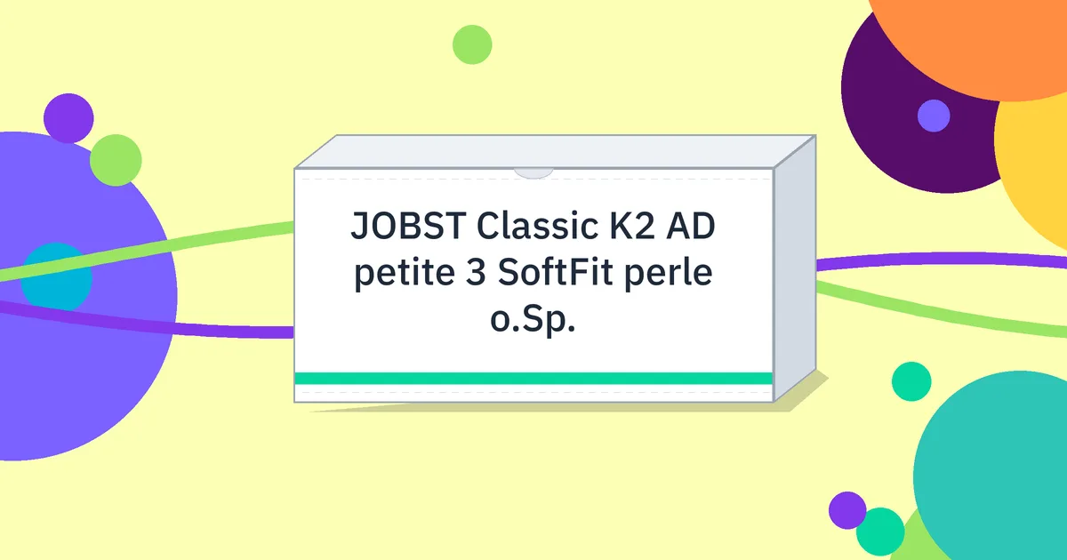 Symbolbild: Packung mit der Aufschrift JOBST Classic K2 AD petite 3 SoftFit perle o.Sp. (PZN 14222371) – Verfügbarkeit und Bezug in Apotheken in Frankfurt am Main