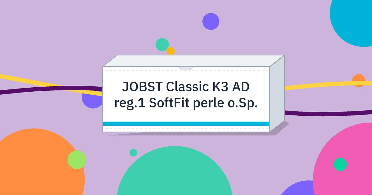 Symbolbild: Packung mit der Aufschrift JOBST Classic K3 AD reg.1 SoftFit perle o.Sp. (PZN 14223637) – Verfügbarkeit und Bezug in Apotheken in Frankfurt am Main