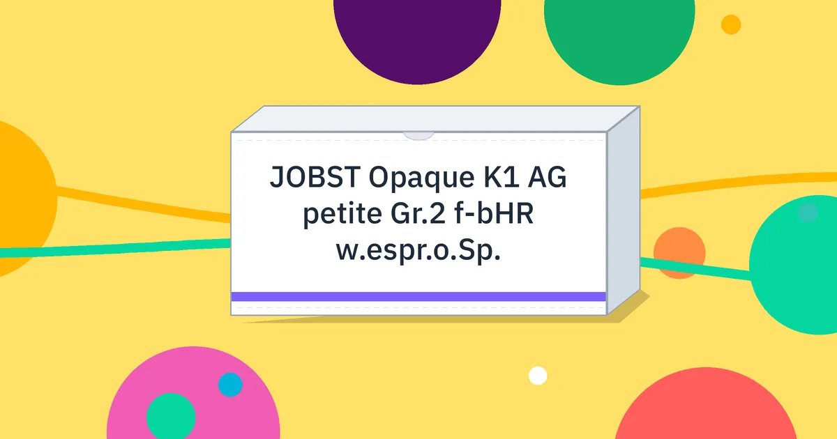 Symbolbild: Packung mit der Aufschrift JOBST Opaque K1 AG petite Gr.2 f-bHR w.espr.o.Sp. (PZN 16270836) – Verfügbarkeit und Bezug in Apotheken in Frankfurt am Main
