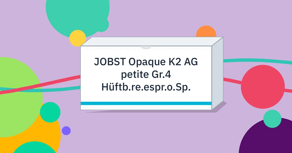 Symbolbild: Packung mit der Aufschrift JOBST Opaque K2 AG petite Gr.4 Hüftb.re.espr.o.Sp. (PZN 16288434) – Verfügbarkeit und Bezug in Apotheken in Frankfurt am Main