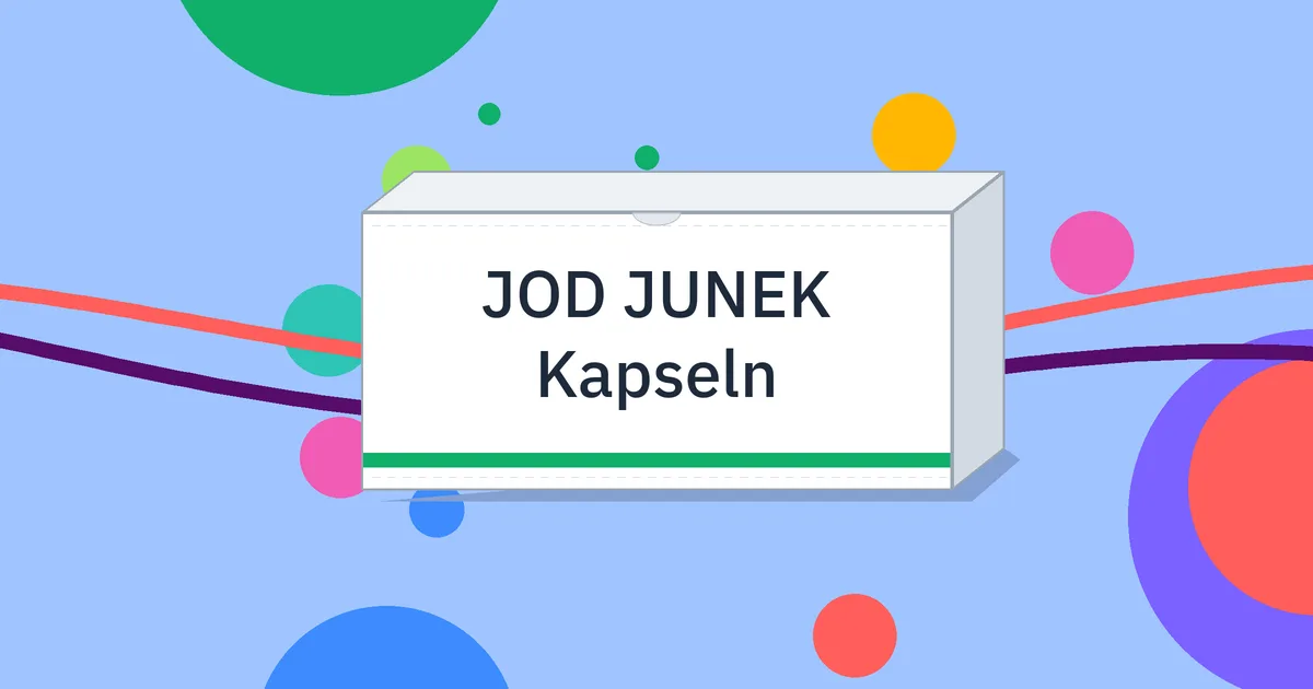 Symbolbild: Packung mit der Aufschrift JOD JUNEK Kapseln (PZN 01105735) – Verfügbarkeit und Bezug in Apotheken in Frankfurt am Main