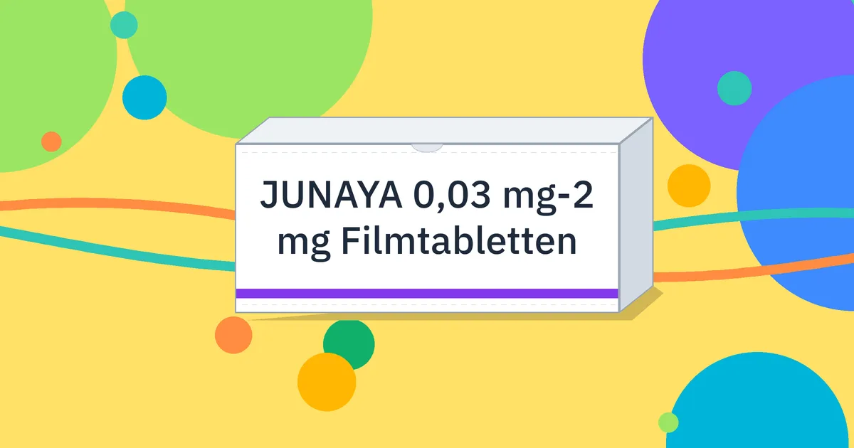 Symbolbild: Packung mit der Aufschrift JUNAYA 0,03 mg-2 mg Filmtabletten (PZN 17975800) – Verfügbarkeit und Bezug in Apotheken in Frankfurt am Main