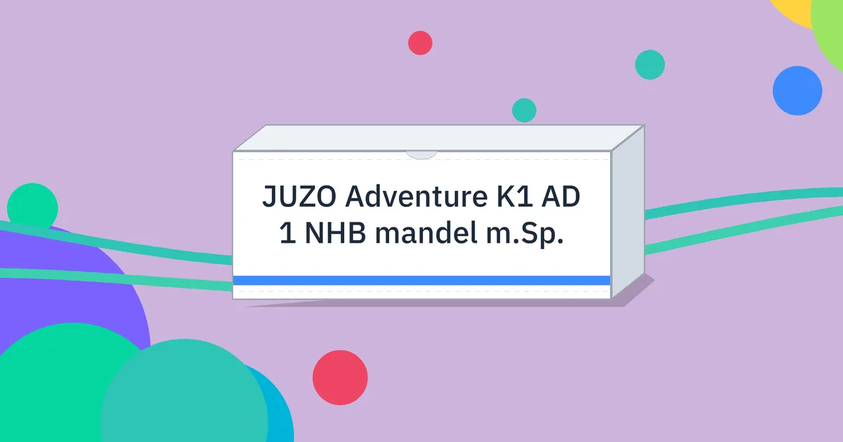 Symbolbild: Packung mit der Aufschrift JUZO Adventure K1 AD 1 NHB mandel m.Sp. (PZN 14974562) – Verfügbarkeit und Bezug in Apotheken in Frankfurt am Main