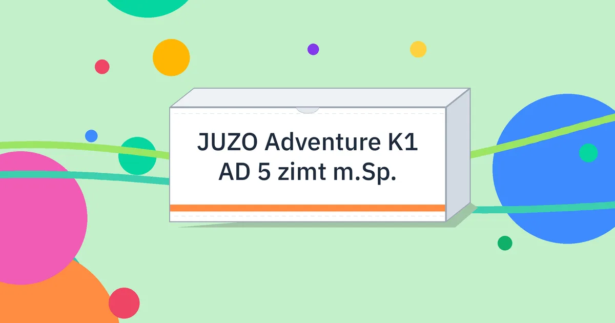 Symbolbild: Packung mit der Aufschrift JUZO Adventure K1 AD 5 zimt m.Sp. (PZN 16491997) – Verfügbarkeit und Bezug in Apotheken in Frankfurt am Main
