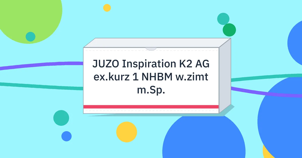 Symbolbild: Packung mit der Aufschrift JUZO Inspiration K2 AG ex.kurz 1 NHBM w.zimt m.Sp. (PZN 14961826) – Verfügbarkeit und Bezug in Apotheken in Frankfurt am Main