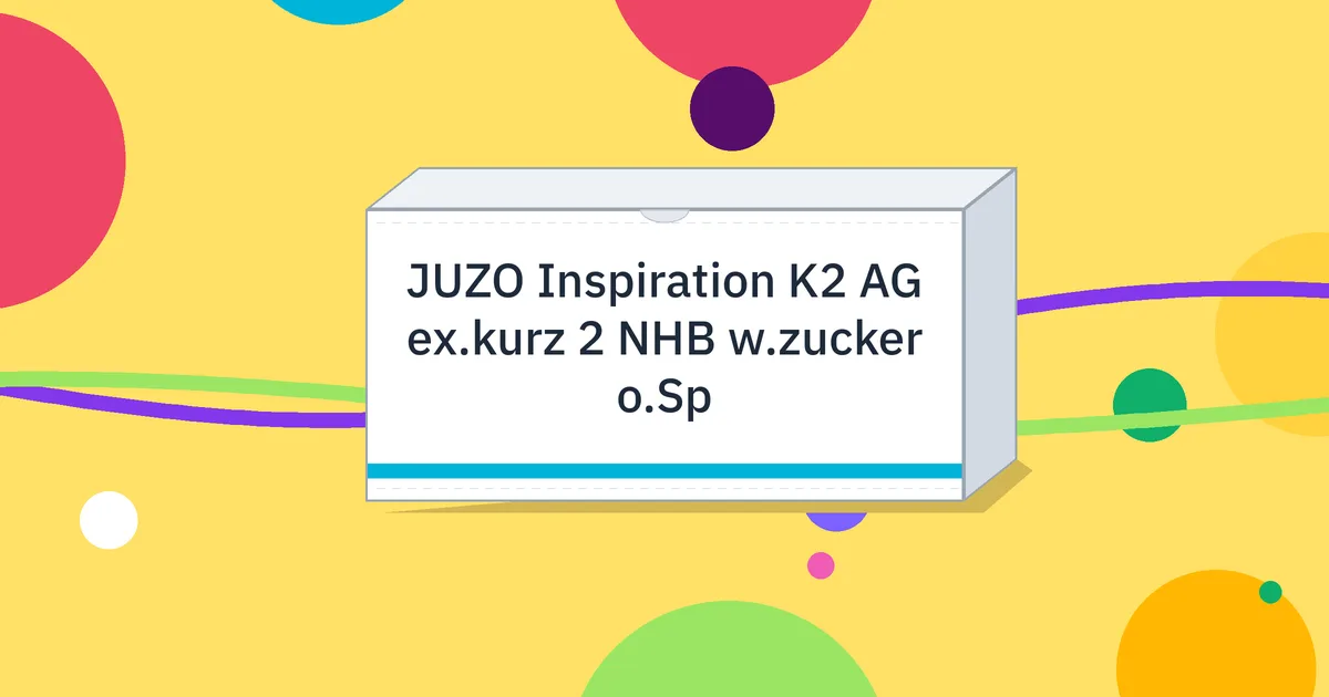 Symbolbild: Packung mit der Aufschrift JUZO Inspiration K2 AG ex.kurz 2 NHB w.zucker o.Sp (PZN 14962665) – Verfügbarkeit und Bezug in Apotheken in Frankfurt am Main