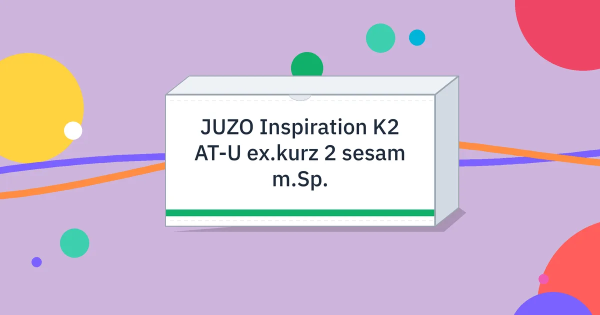 Symbolbild: Packung mit der Aufschrift JUZO Inspiration K2 AT-U ex.kurz 2 sesam m.Sp. (PZN 14952514) – Verfügbarkeit und Bezug in Apotheken in Frankfurt am Main