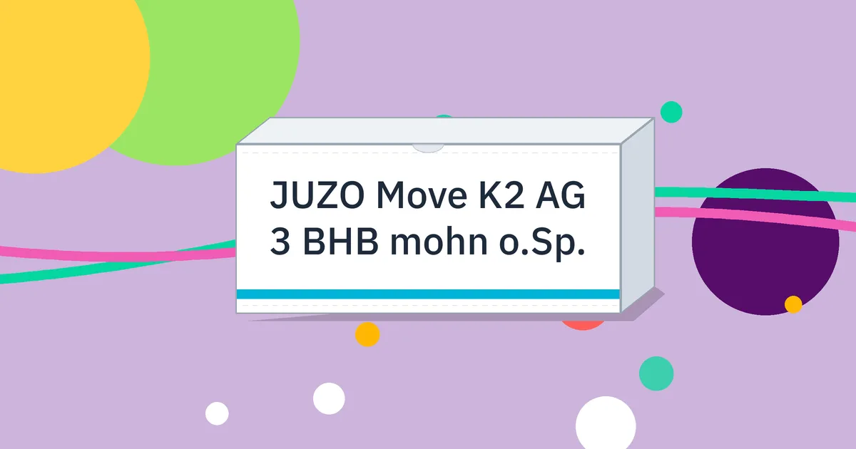 Symbolbild: Packung mit der Aufschrift JUZO Move K2 AG 3 BHB mohn o.Sp. (PZN 18557826) – Verfügbarkeit und Bezug in Apotheken in Frankfurt am Main