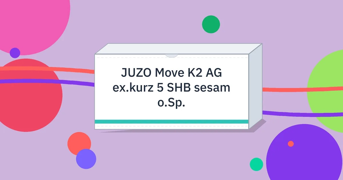 Symbolbild: Packung mit der Aufschrift JUZO Move K2 AG ex.kurz 5 SHB sesam o.Sp. (PZN 18533949) – Verfügbarkeit und Bezug in Apotheken in Frankfurt am Main