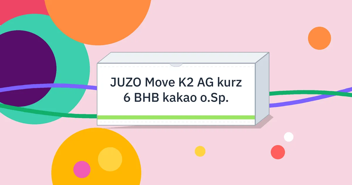 Symbolbild: Packung mit der Aufschrift JUZO Move K2 AG kurz 6 BHB kakao o.Sp. (PZN 18561874) – Verfügbarkeit und Bezug in Apotheken in Frankfurt am Main