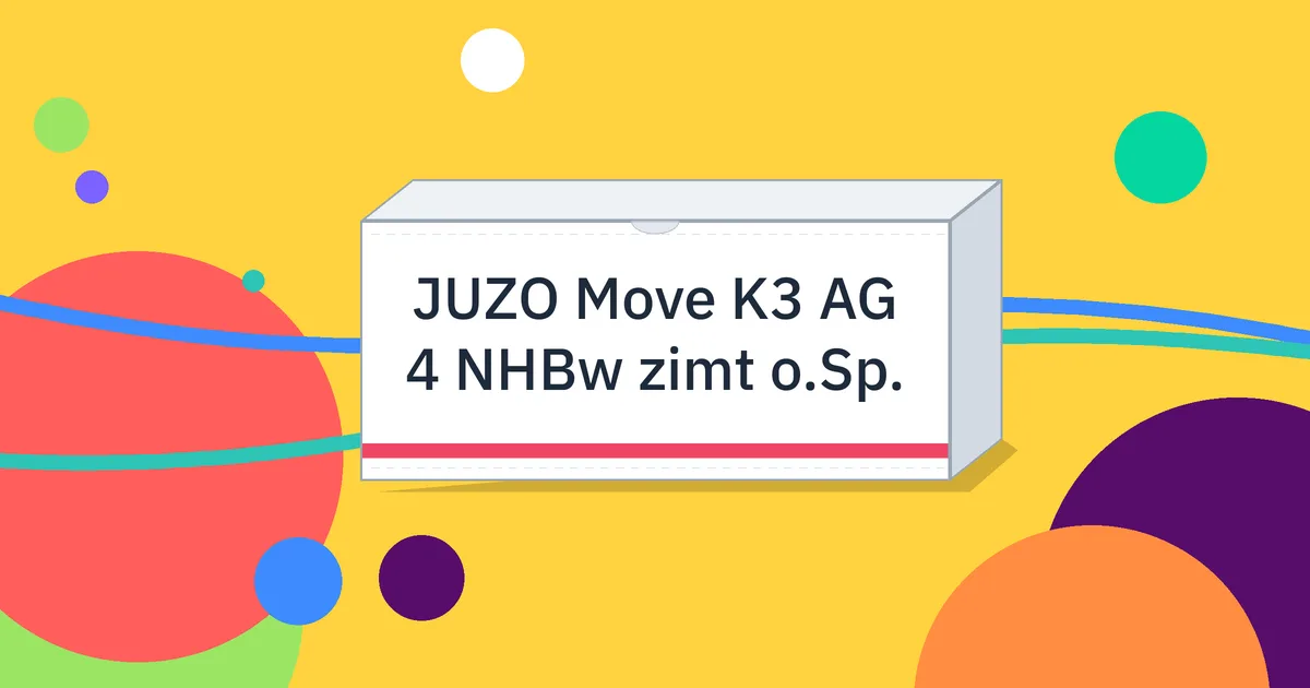 Symbolbild: Packung mit der Aufschrift JUZO Move K3 AG 4 NHBw zimt o.Sp. (PZN 18576522) – Verfügbarkeit und Bezug in Apotheken in Frankfurt am Main
