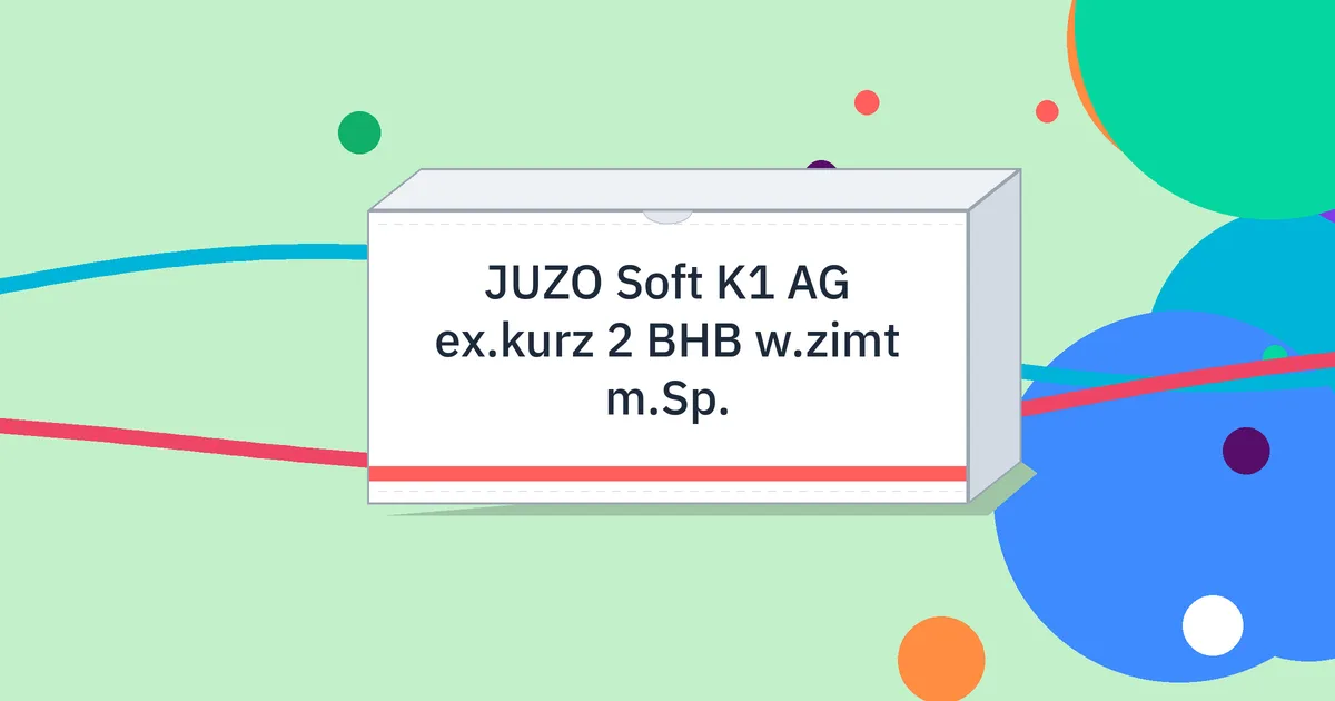 Symbolbild: Packung mit der Aufschrift JUZO Soft K1 AG ex.kurz 2 BHB w.zimt m.Sp. (PZN 14839309) – Verfügbarkeit und Bezug in Apotheken in Frankfurt am Main