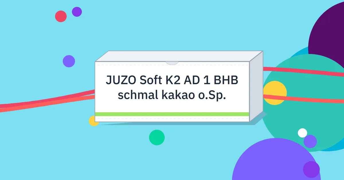 Symbolbild: Packung mit der Aufschrift JUZO Soft K2 AD 1 BHB schmal kakao o.Sp. (PZN 15467353) – Verfügbarkeit und Bezug in Apotheken in Frankfurt am Main