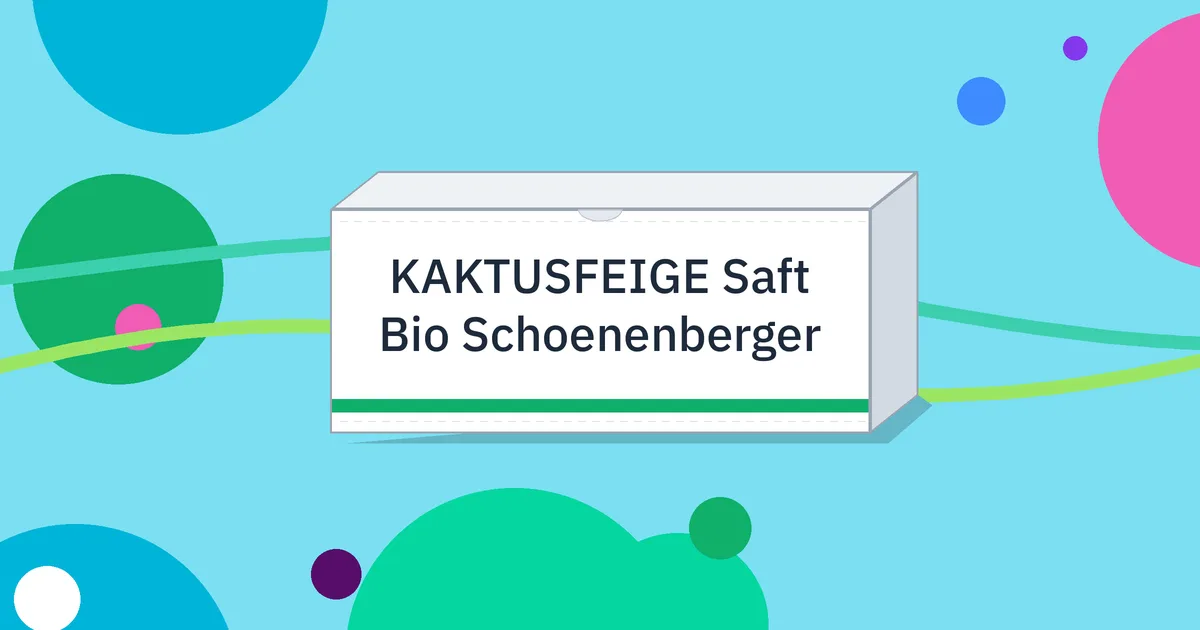 Symbolbild: Packung mit der Aufschrift KAKTUSFEIGE Saft Bio Schoenenberger (PZN 05566189) – Verfügbarkeit und Bezug in Apotheken in Frankfurt am Main