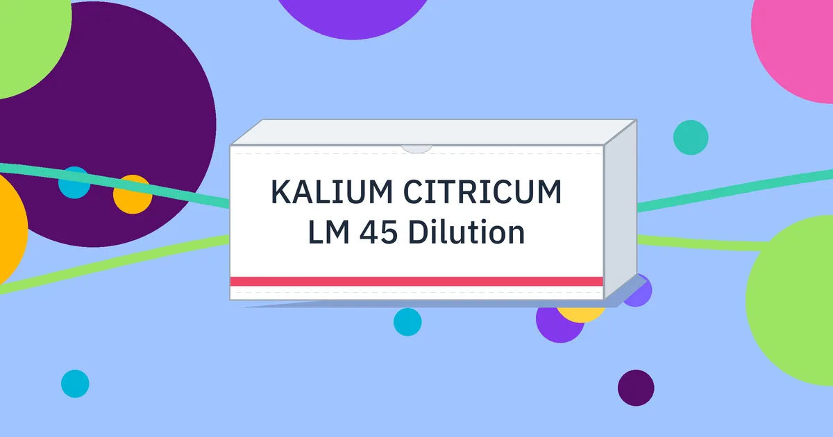 Symbolbild: Packung mit der Aufschrift KALIUM CITRICUM LM 45 Dilution (PZN 12920384) – Verfügbarkeit und Bezug in Apotheken in Frankfurt am Main