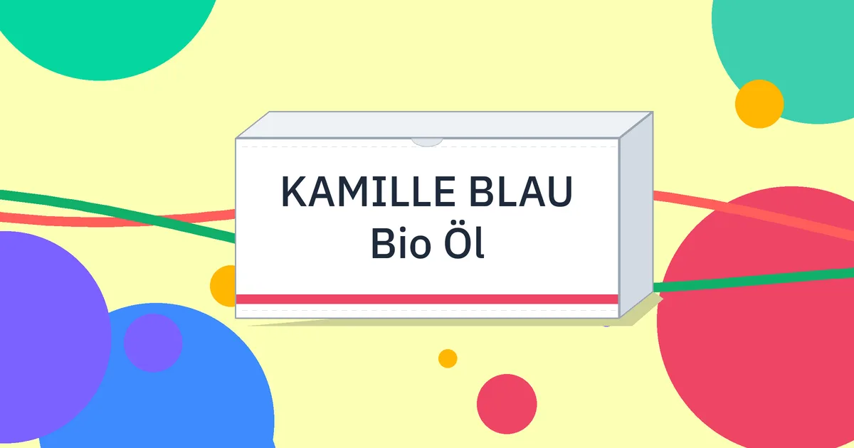 Symbolbild: Packung mit der Aufschrift KAMILLE BLAU Bio Öl (PZN 11297641) – Verfügbarkeit und Bezug in Apotheken in Frankfurt am Main