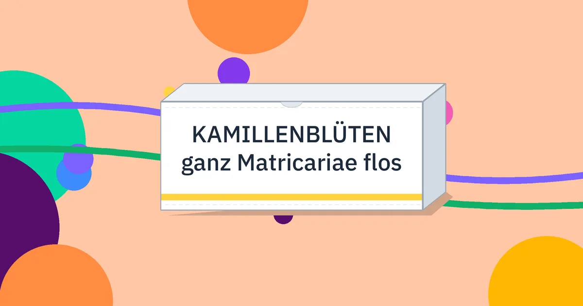 Symbolbild: Packung mit der Aufschrift KAMILLENBLÜTEN ganz Matricariae flos (PZN 20948830) – Verfügbarkeit und Bezug in Apotheken in Frankfurt am Main