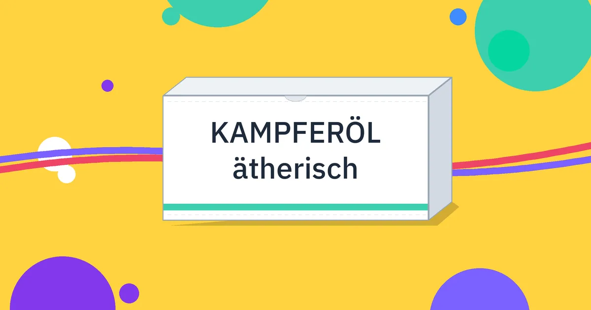 Symbolbild: Packung mit der Aufschrift KAMPFERÖL ätherisch (PZN 15407546) – Verfügbarkeit und Bezug in Apotheken in Frankfurt am Main